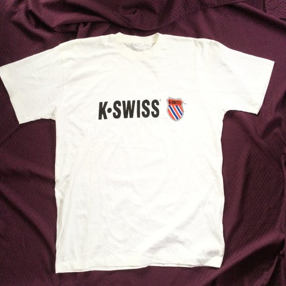 K-Swiss | Shirts | Kswiss Tshirt White Single Stitch Graphic Tee | Poshmark